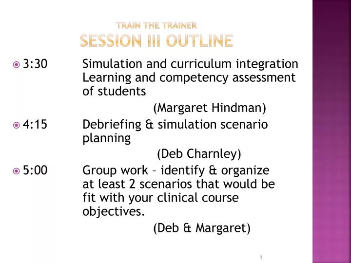 PPT - Train the Trainer Session III Outline PowerPoint Presentation ...