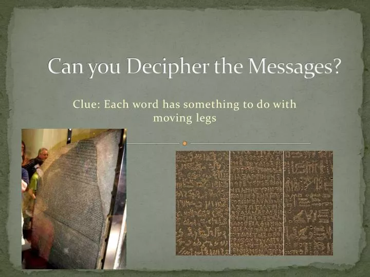 PPT - Can you Decipher the Messages? PowerPoint Presentation, free ...