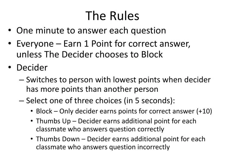 PPT - The Rules PowerPoint Presentation, free download - ID:2858342
