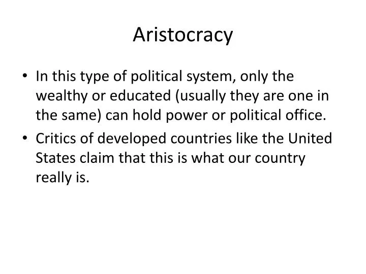 PPT - Aristocracy PowerPoint Presentation, free download - ID:2858748