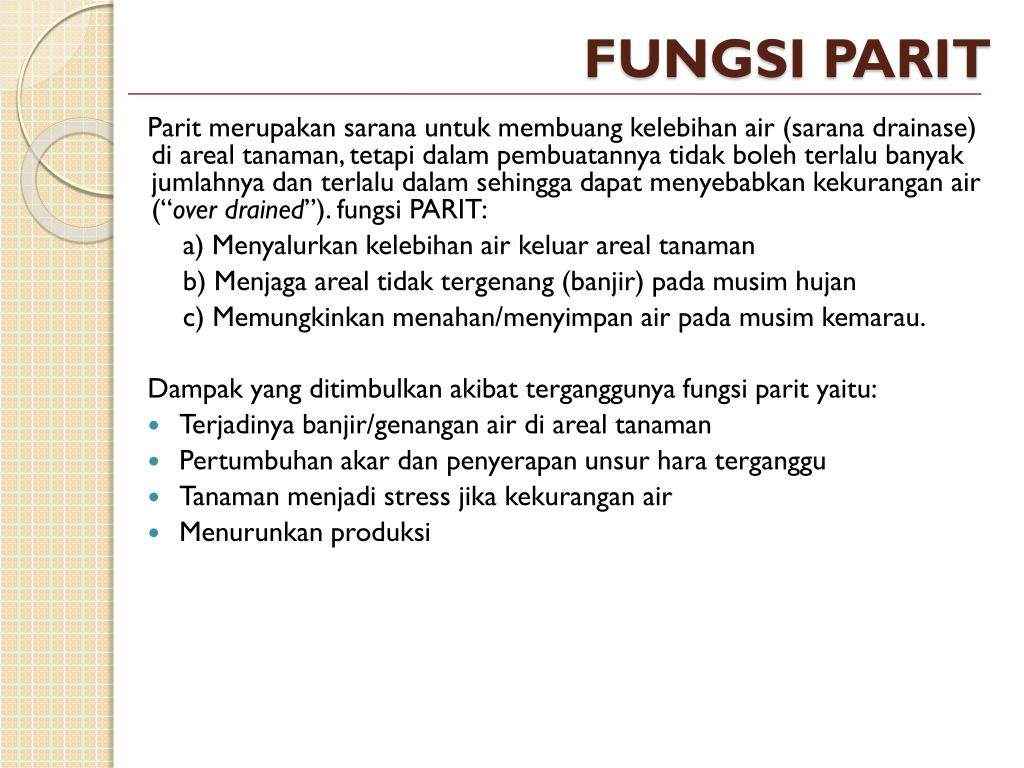 PPT - PEMBUATAN DAN PEMELIHARAAN PARIT PowerPoint Presentation, free ...
