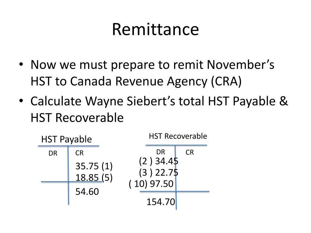 PPT - Journalizing HST – General Journal: Ex. 5 p. 201 (t), p. 103 (w ...