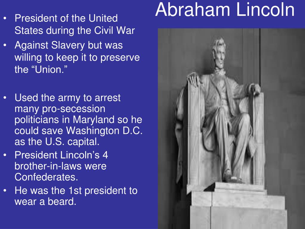 PPT - Political Leaders of the Civil War PowerPoint Presentation, free ...