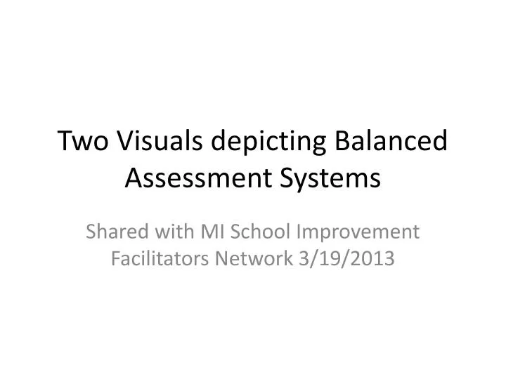 PPT - Two Visuals depicting Balanced Assessment Systems PowerPoint ...