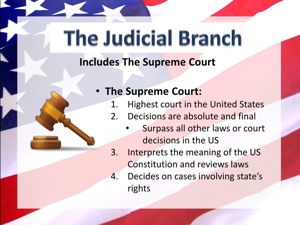 PPT - The 3 Branches of Government In the United States of America ...
