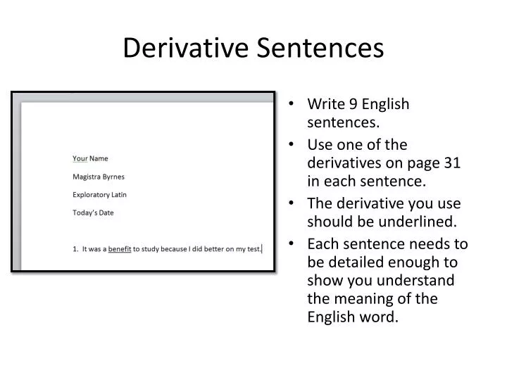 PPT - Derivative Sentences PowerPoint Presentation, free download - ID ...