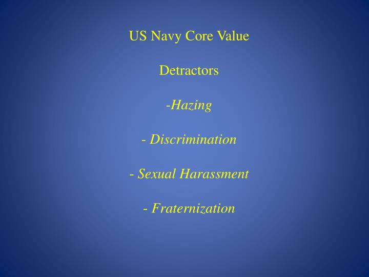 PPT - Naval Science – 1 US Navy Core Values Review and Counteractions ...