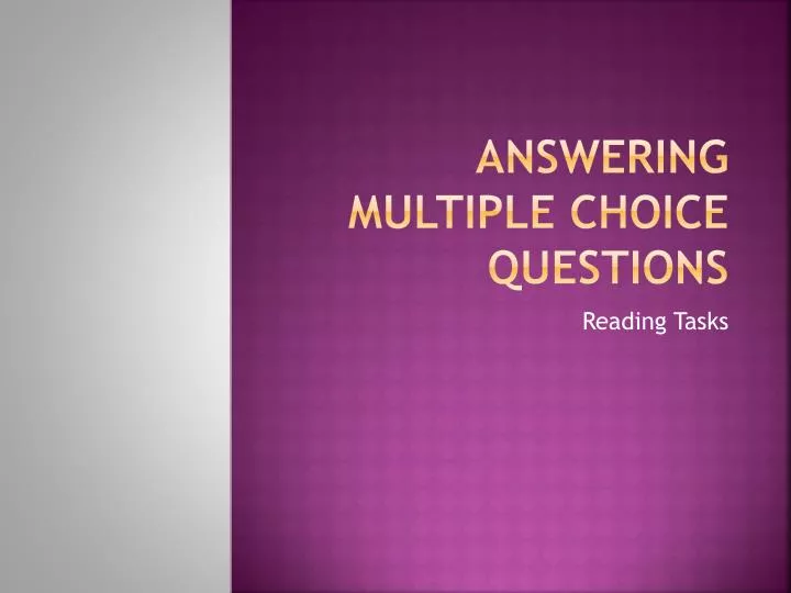 PPT - Answering multiple choice questions PowerPoint Presentation, free ...