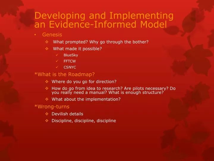 PPT - Developing and Implementing an Evidence-Informed Model Genesis ...