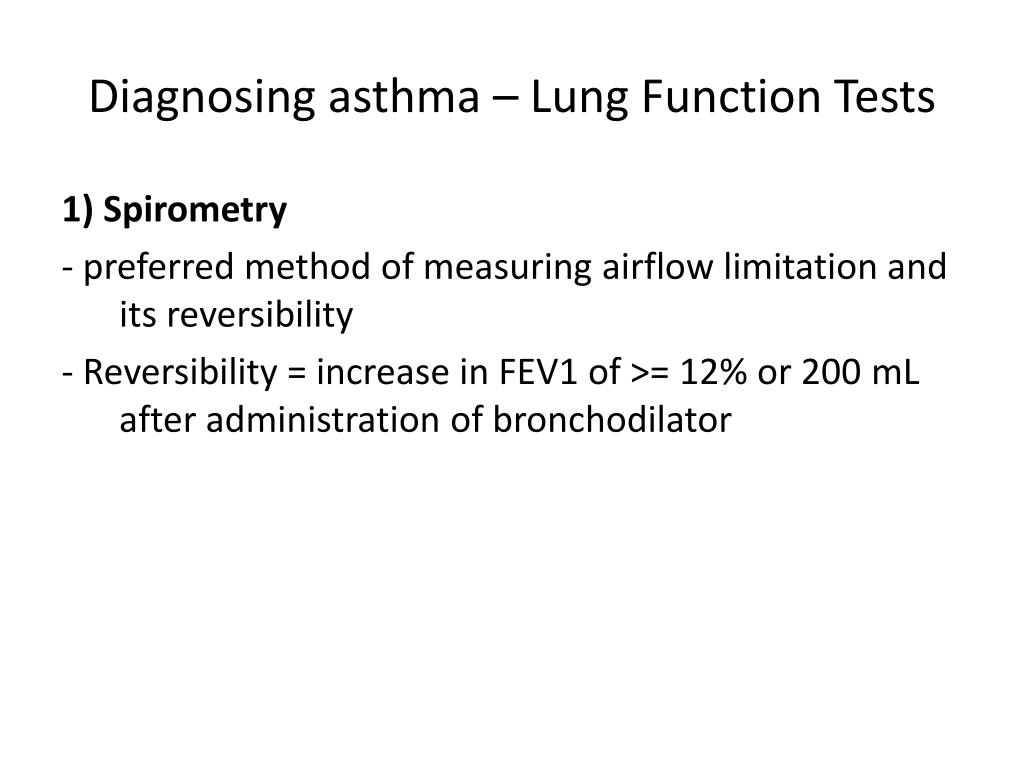 Ppt Diagnosing Asthma Powerpoint Presentation Free Download Id 2864747