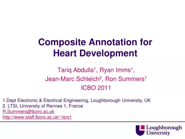 PPT - Composite Annotation for Heart Development PowerPoint ...