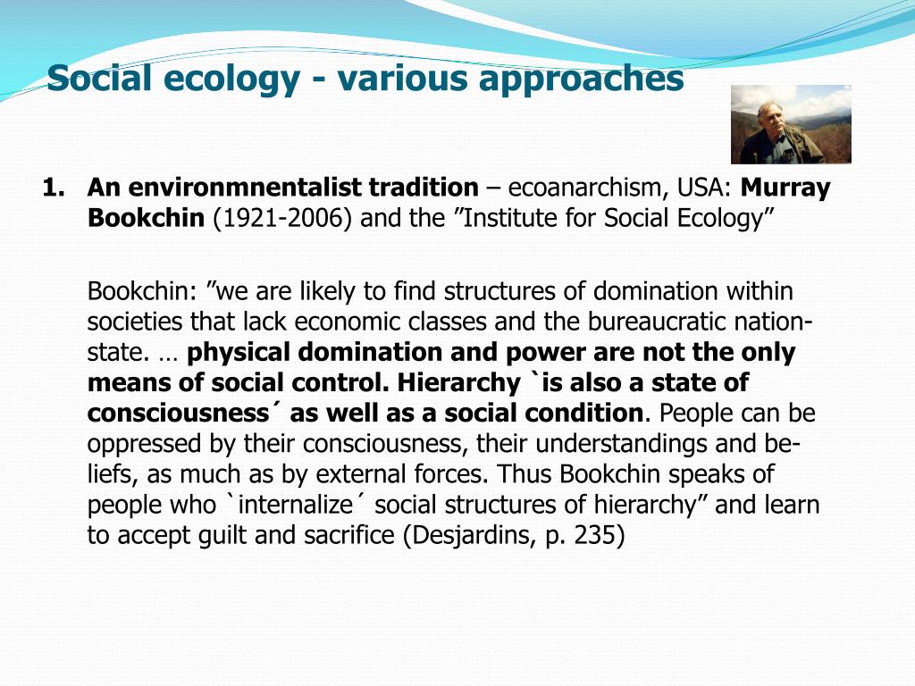 PPT - Social ecology: new perspectives for community and society in 21 ...