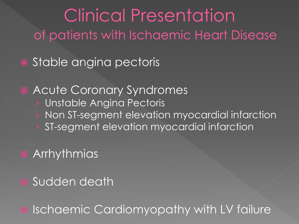 PPT - ISCHAEMIC HEART DISEASE Pathophysiology And Stable Angina ...
