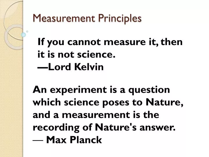 PPT - Measurement Principles PowerPoint Presentation, free download ...