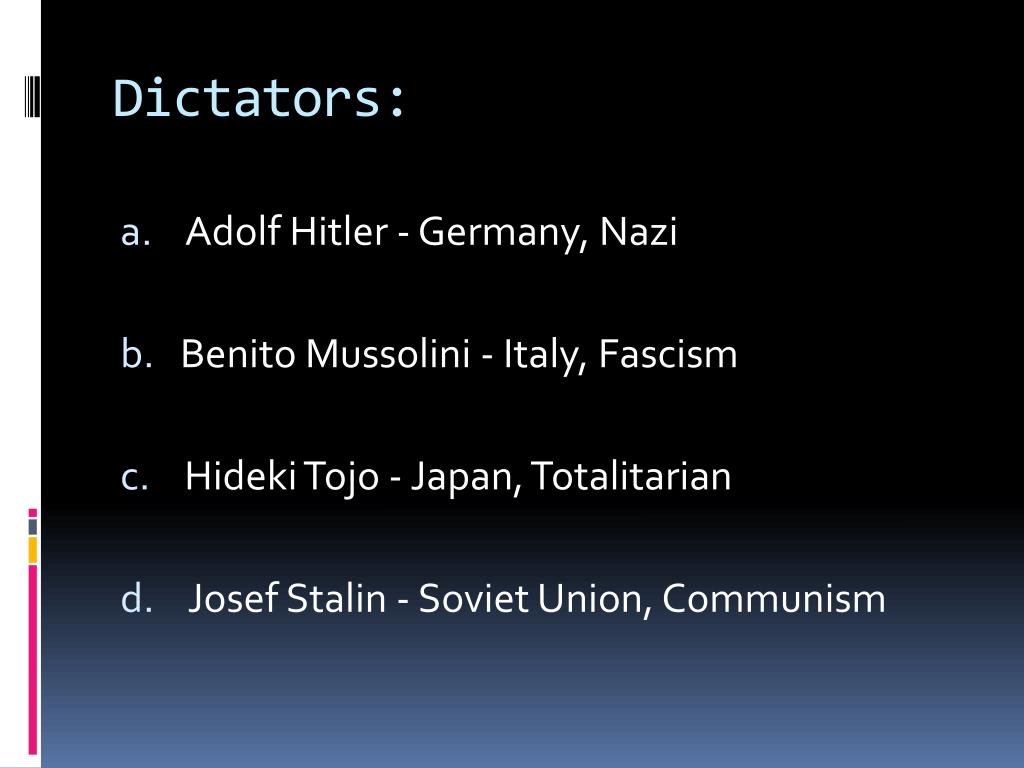 PPT - Dictators of WWII: Totalitarian Regimes in a Time of Turmoil ...