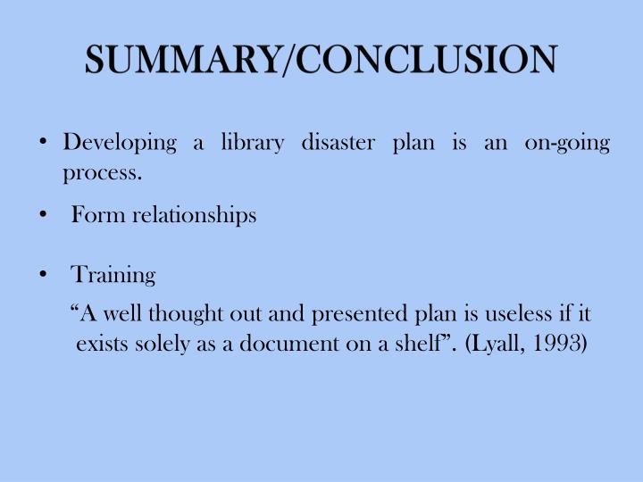 PPT - LIBRARY DISASTER PREPAREDNESS & RECOVERY PLAN PowerPoint ...