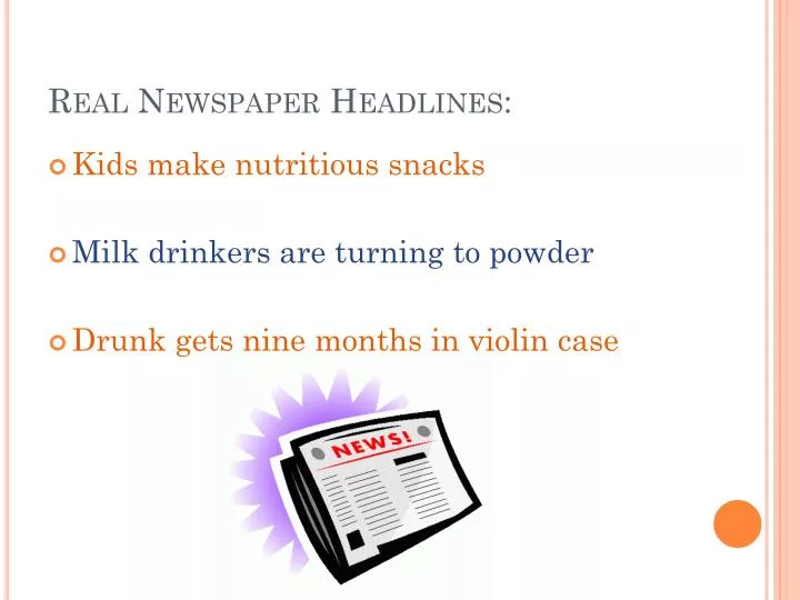 PPT - Real Newspaper Headlines: PowerPoint Presentation, free download ...