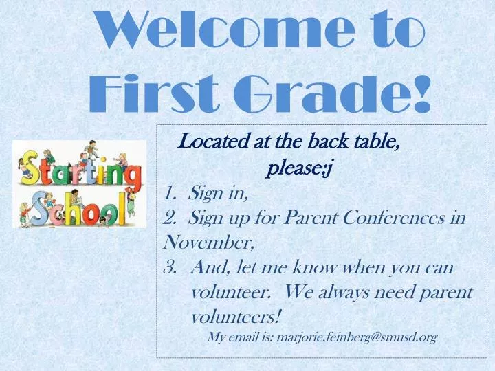 PPT - Welcome to First Grade! PowerPoint Presentation, free download ...