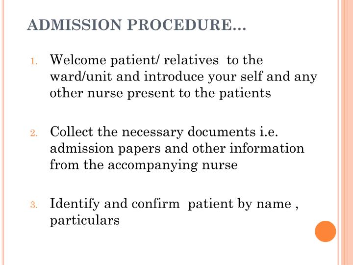 PPT - ADMISSION OF PATIENTS TO THE HOSPITAL. PowerPoint Presentation ...