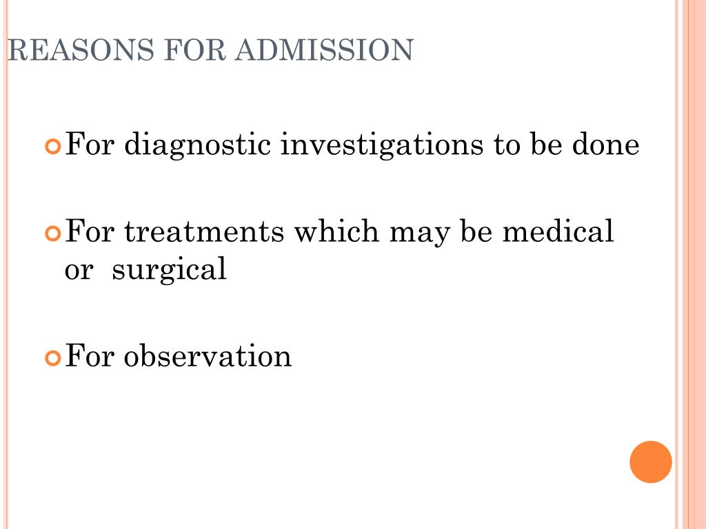 PPT - ADMISSION OF PATIENTS TO THE HOSPITAL. PowerPoint Presentation ...