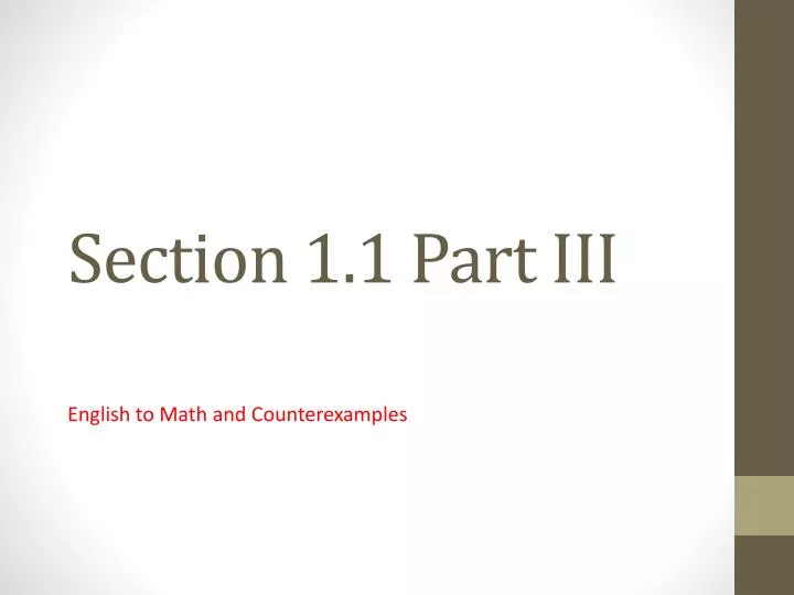 PPT - Section 1.1 Part III PowerPoint Presentation, free download - ID ...