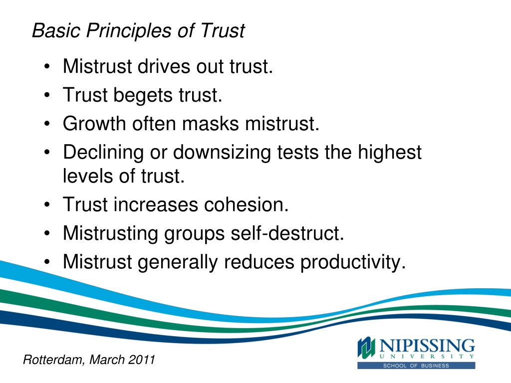 PPT - Trust; the essential ingredient for international business … any ...