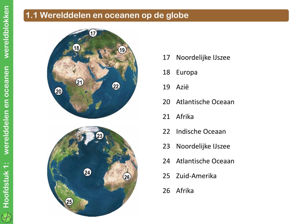 PPT - Hoofdstuk 1: werelddelen en oceanen wereldblokken PowerPoint ...