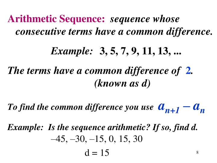PPT - Arithmetic Sequences PowerPoint Presentation - ID:2872711