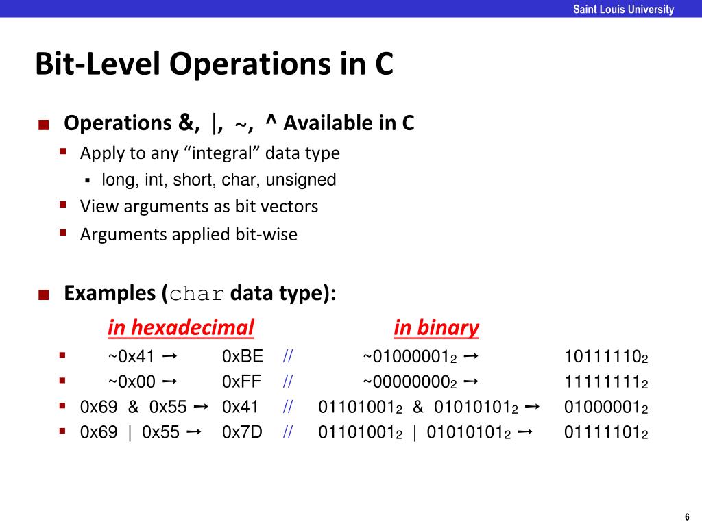 Ppt Arithmetic And Bitwise Operations On Binary Data Csci 224 Ece 317 Computer Architecture