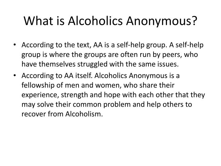 PPT - Alcoholics Anonymous PowerPoint Presentation - ID:2874229