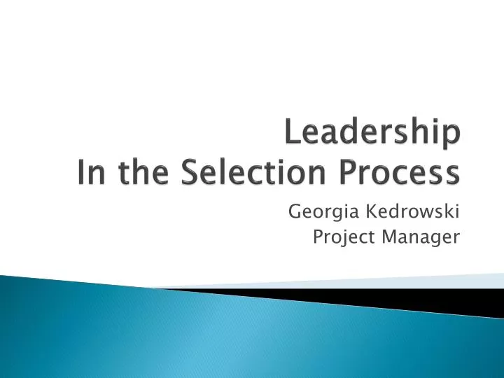 PPT - Leadership In the Selection Process PowerPoint Presentation, free ...