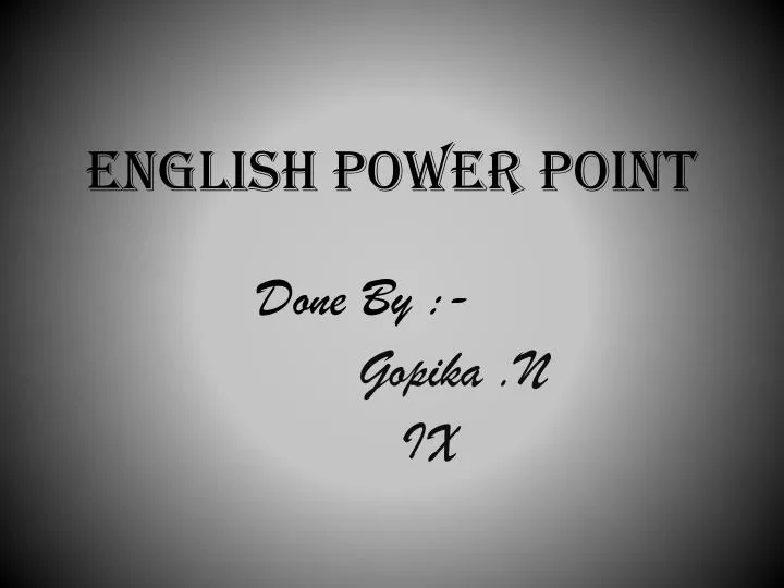 PPT - ENGLISH POWER POINT PowerPoint Presentation, free download - ID ...