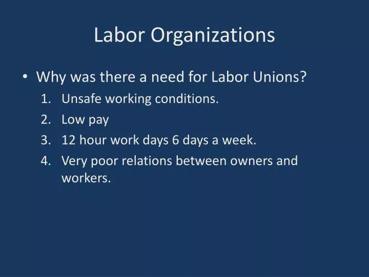 PPT - Labor Organizations PowerPoint Presentation, free download - ID ...