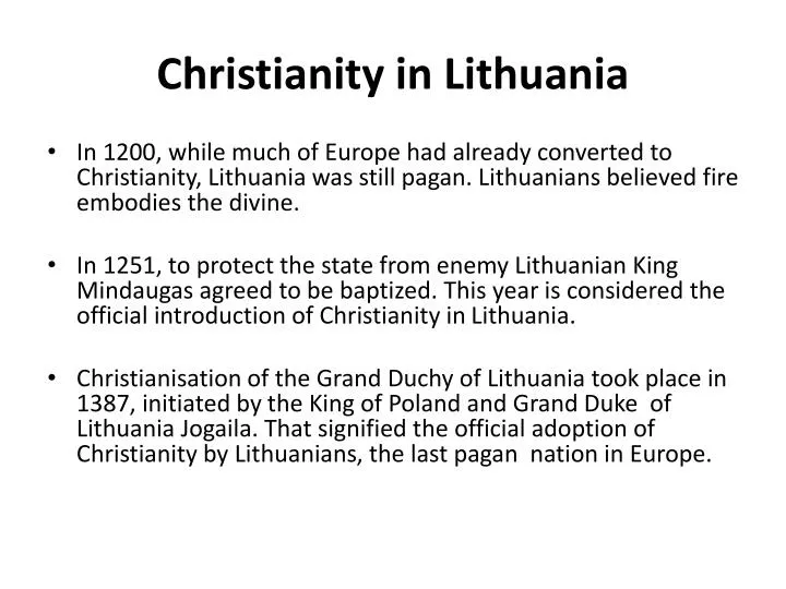 PPT - Christianity in Lithuania PowerPoint Presentation, free download ...