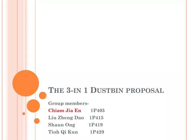 PPT - The 3-in 1 Dustbin proposal PowerPoint Presentation, free ...