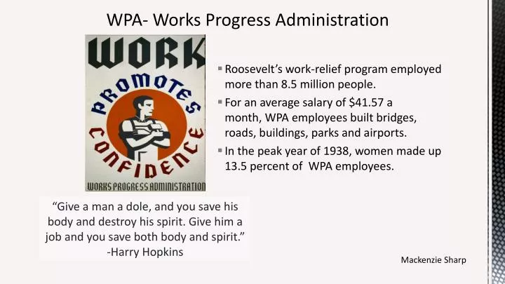 PPT - WPA- Works Progress Administration PowerPoint Presentation, free ...