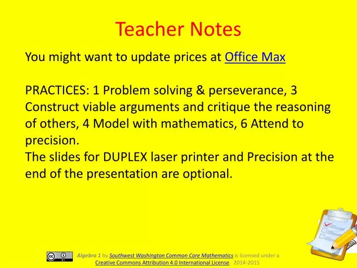 PPT - Teacher Notes PowerPoint Presentation, free download - ID:2878897