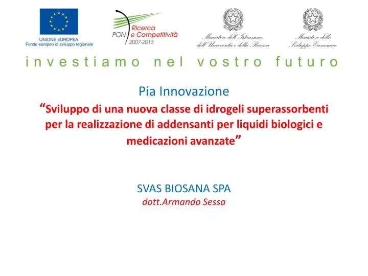 PPT - SVAS BIOSANA SPA dott.Armando Sessa PowerPoint Presentation, free download - ID:2878946