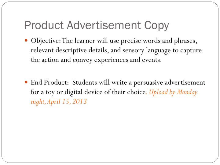 PPT - Product Advertisement PowerPoint Presentation - ID:2879236