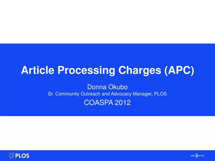 PPT - Article Processing Charges (APC) PowerPoint Presentation, free ...