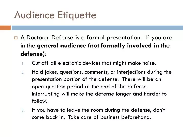 PPT - Audience Etiquette PowerPoint Presentation, free download - ID ...