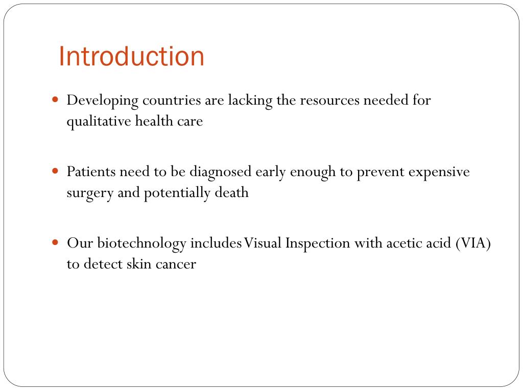 PPT - Visual Inspection with Acetic Acid (VIA) for Skin Cancer ...
