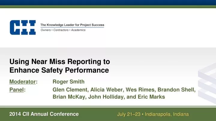 PPT - Using Near Miss Reporting to Enhance Safety Performance ...