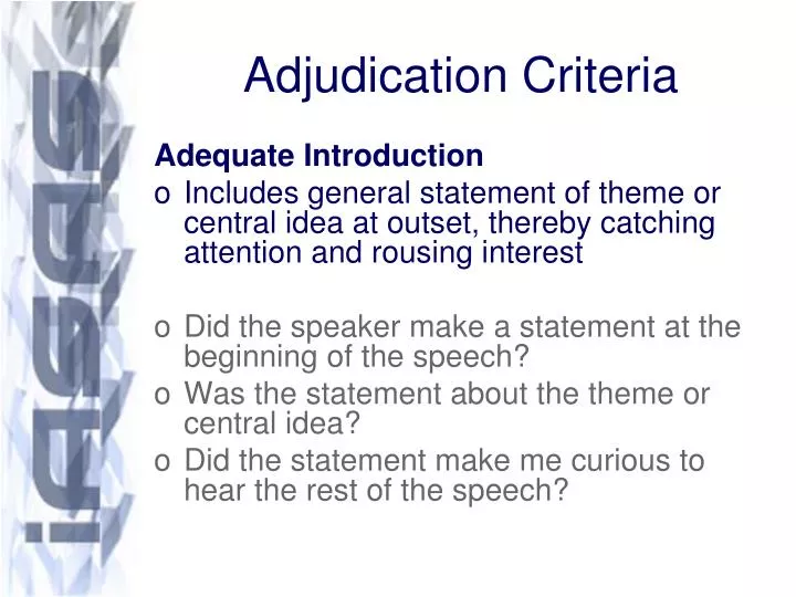 PPT - Adjudication Criteria PowerPoint Presentation, free download - ID ...