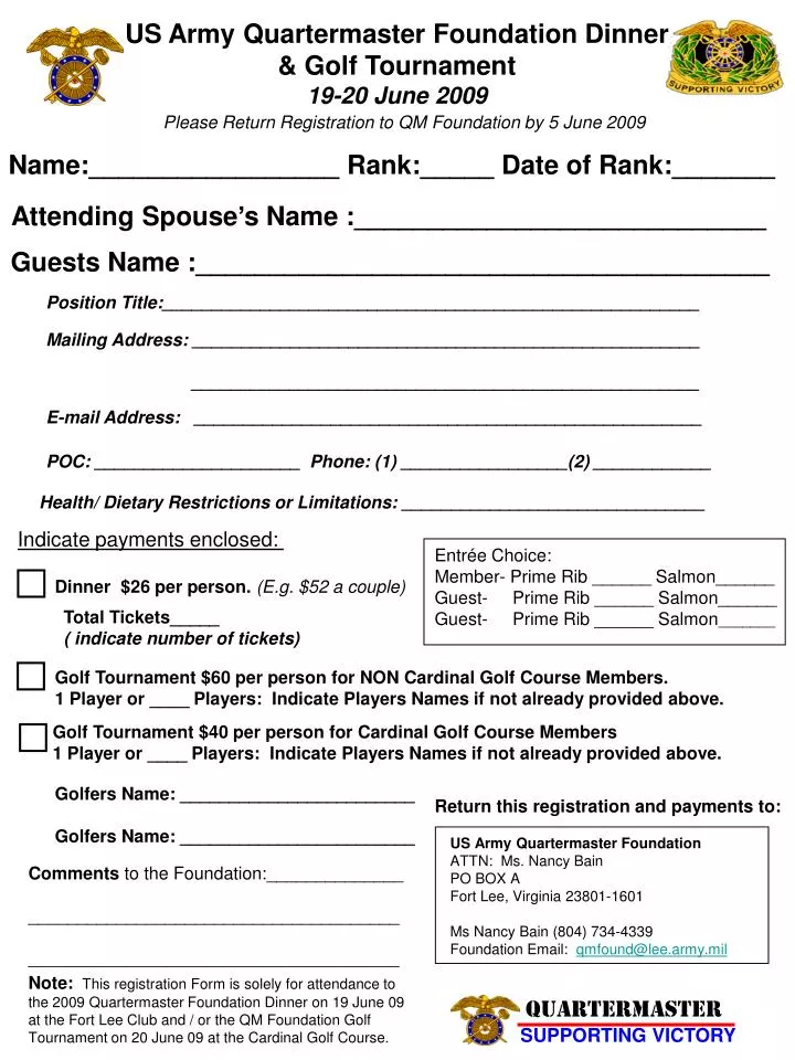 PPT - QUARTERMASTER PowerPoint Presentation, free download - ID:2881011