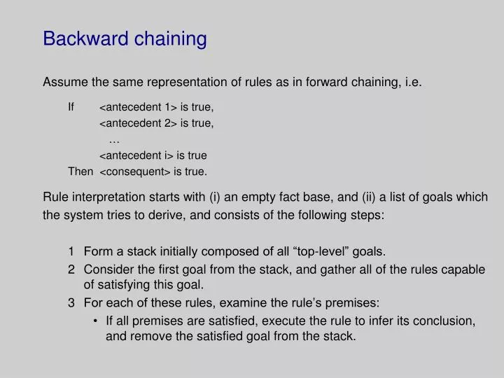 Ppt Backward Chaining Powerpoint Presentation Free Download Id 2883393