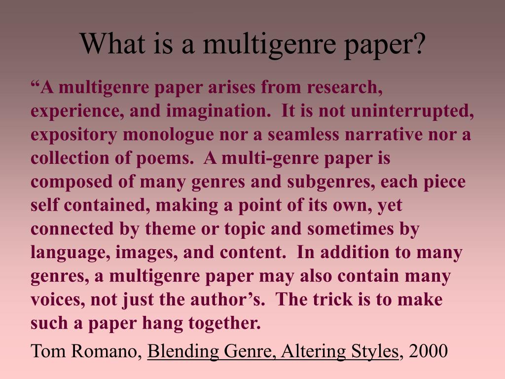 PPT - Unleashing Creativity: The Art of Multigenre Writing in Education ...
