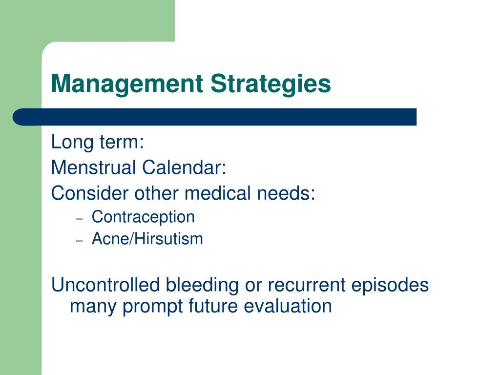 PPT - Management of Heavy Menstrual Bleeding in Adolescent Women ...