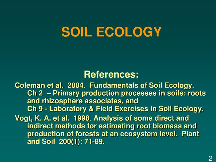 PPT - SOIL ECOLOGY PowerPoint Presentation - ID:2884553