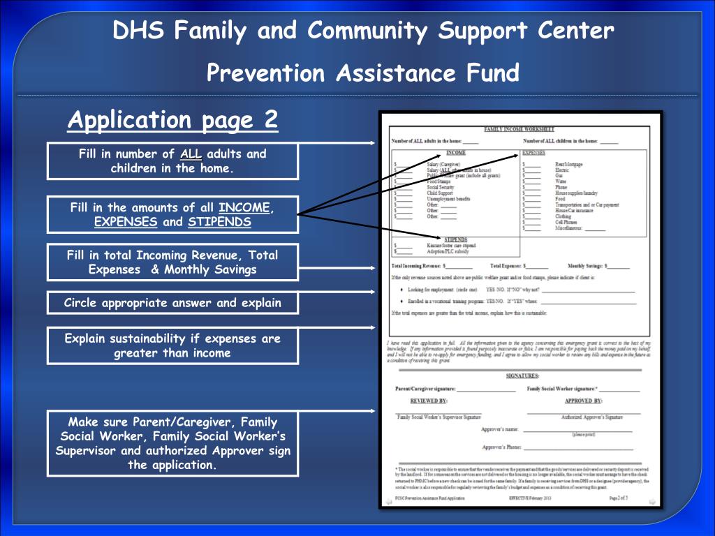 PPT - DHS Family and Community Support Center Prevention Assistance ...